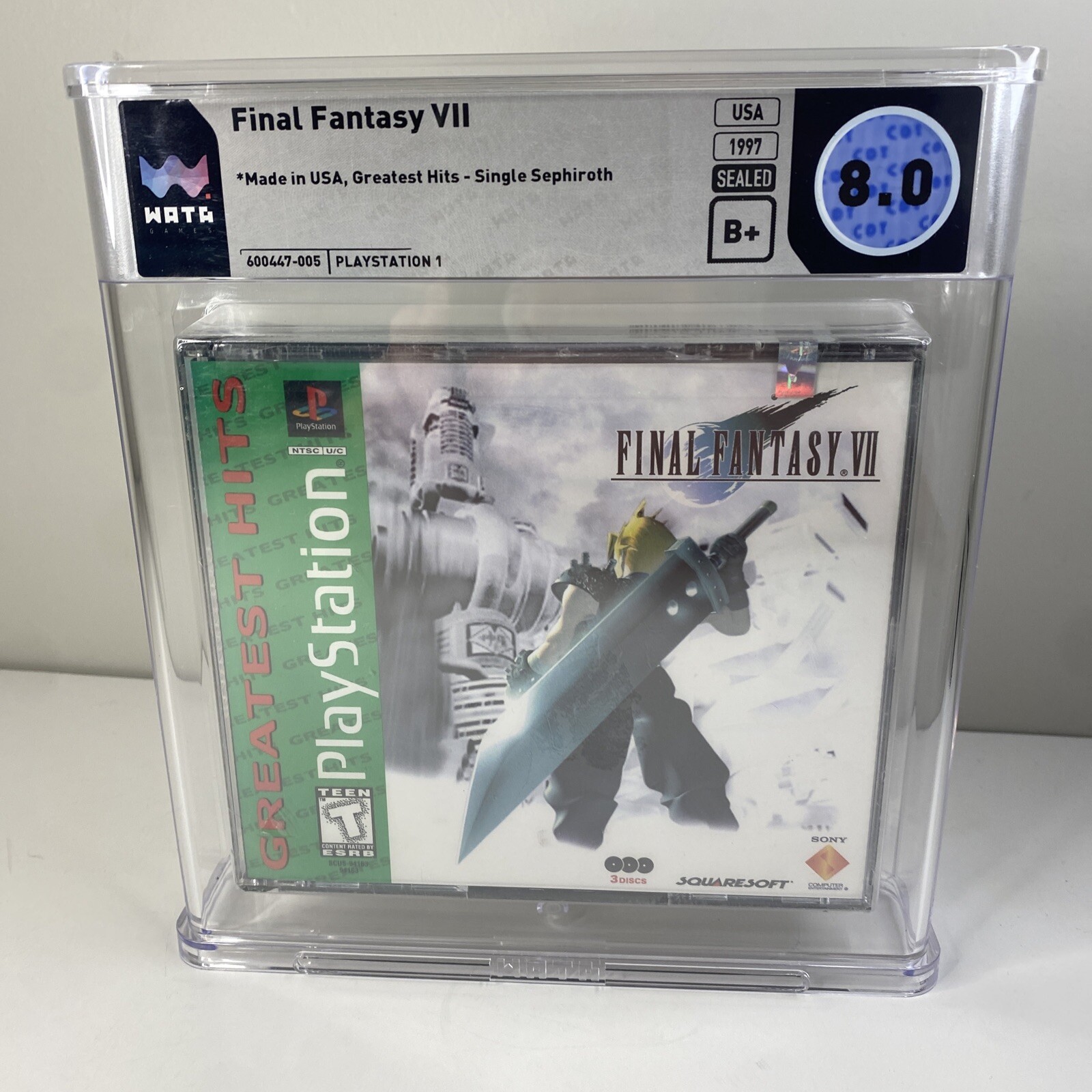 Final Fantasy VII 7 Greatest Hits Sealed Playstation 1 PS1 WATA Graded ...