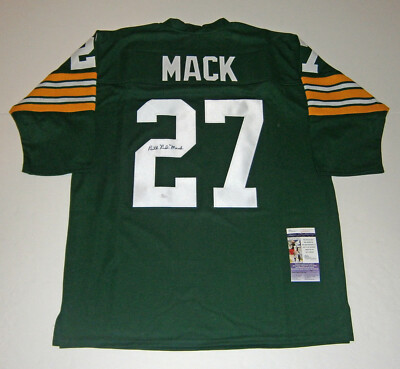 PACKERS Bill Red Mack signed custom green jersey w/ #27 JSA COA AUTO ...