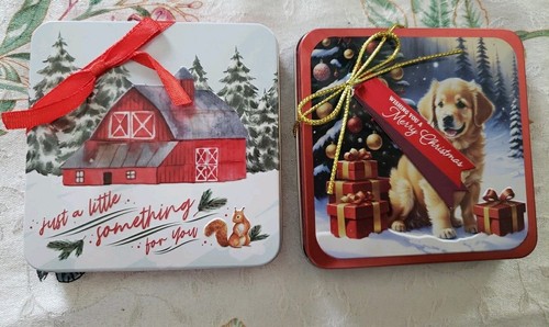 Tin Gift Card Box Christmas Lot Of 2 | eBay