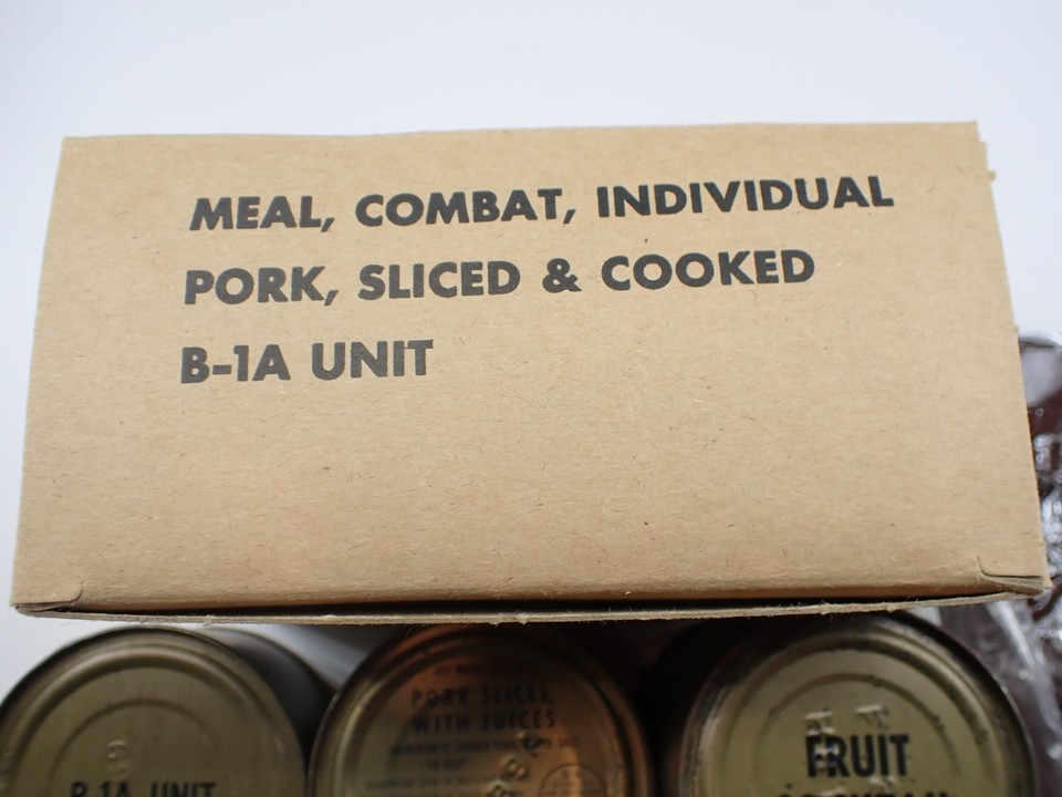 Vietnam War Era C-Ration MRE Military Ration - Pork Sliced B-1A Ration ...
