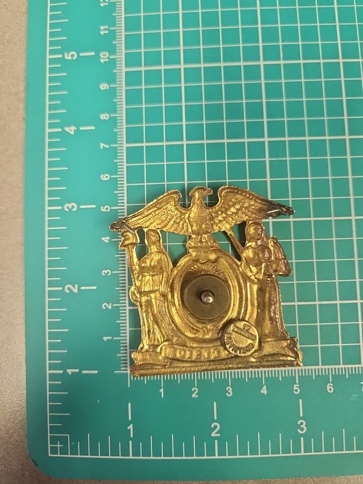 Vtg Obsolete NY Police Hat Badge Excelsior Screw Back Gold Tone | eBay