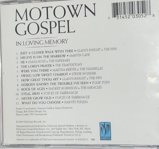VARIOUS ARTISTS - MOTOWN GOSPEL: IN LOVING MEMORY [PSM] NEW CD ...