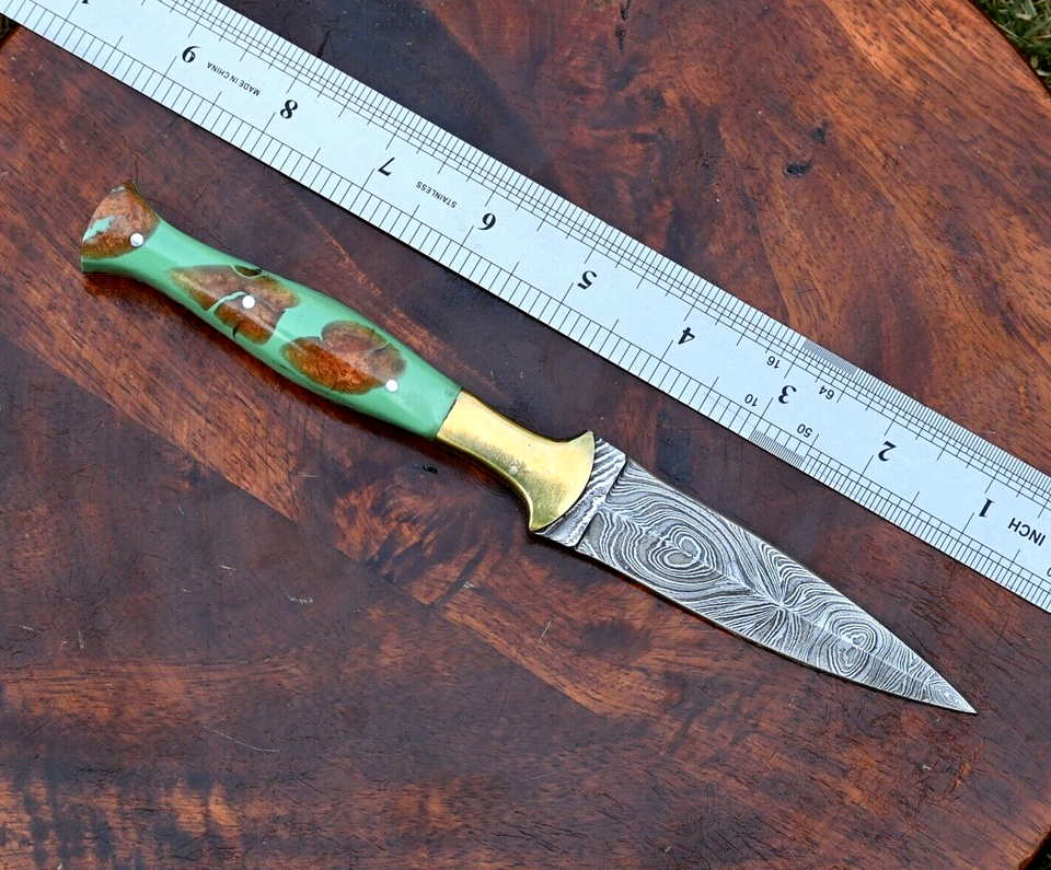 Custom HandMade Damascus Boot Knife Hunting Throwing -Hand Forged ...