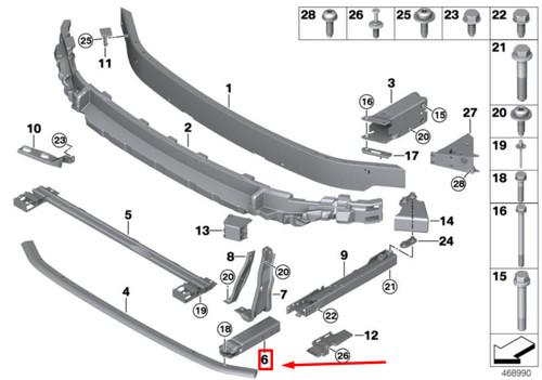 OEM MINI COOPER F55 FRONT LOWER LEFT DEFORMATION ELEMENT 51117301587 ...