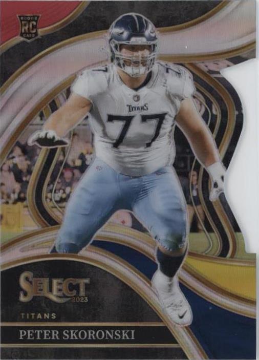 2023 Panini Select - Club Level Peter Skoronski #225 Red & Yellow Prizm ...