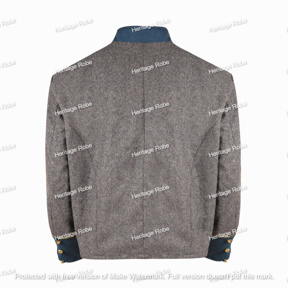 US Civil War Confederate Grey Shell Jacket Sky Cuff Collar DDP - No ...