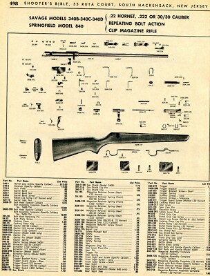 1965 Print Ad of Savage Model 340B 340C 340D Springfield 840 Rifle ...