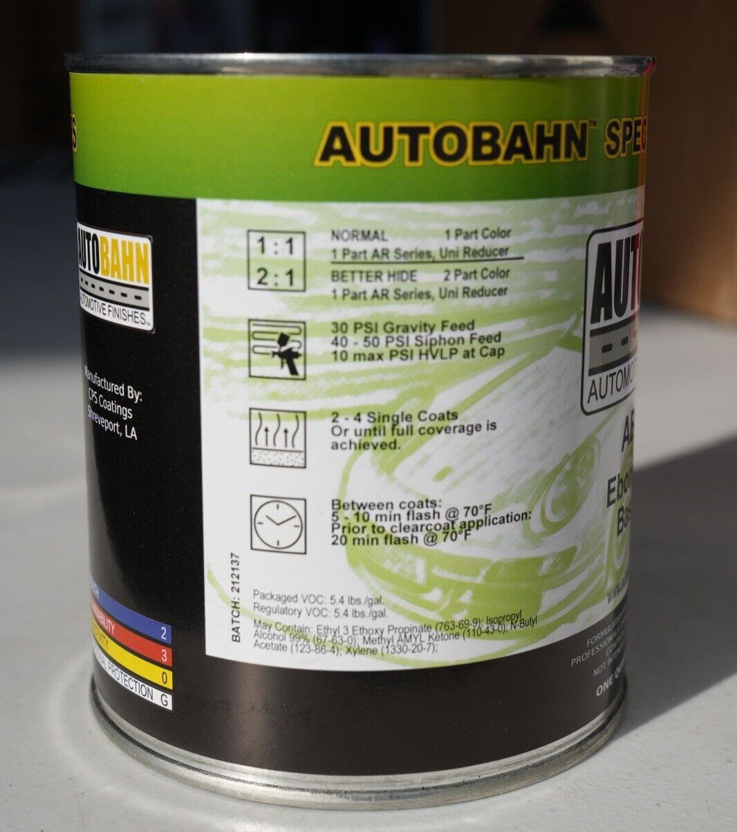 Autobahn Ebony Black Base Coat AB-955 Quart Size Auto Paint GM WA 8555 ...