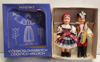 FOLK ART DOLLS PUPPEN CZECH0SLOVAKIA NATIONAL COSTUMES LIDOVYCH PANENKY ...