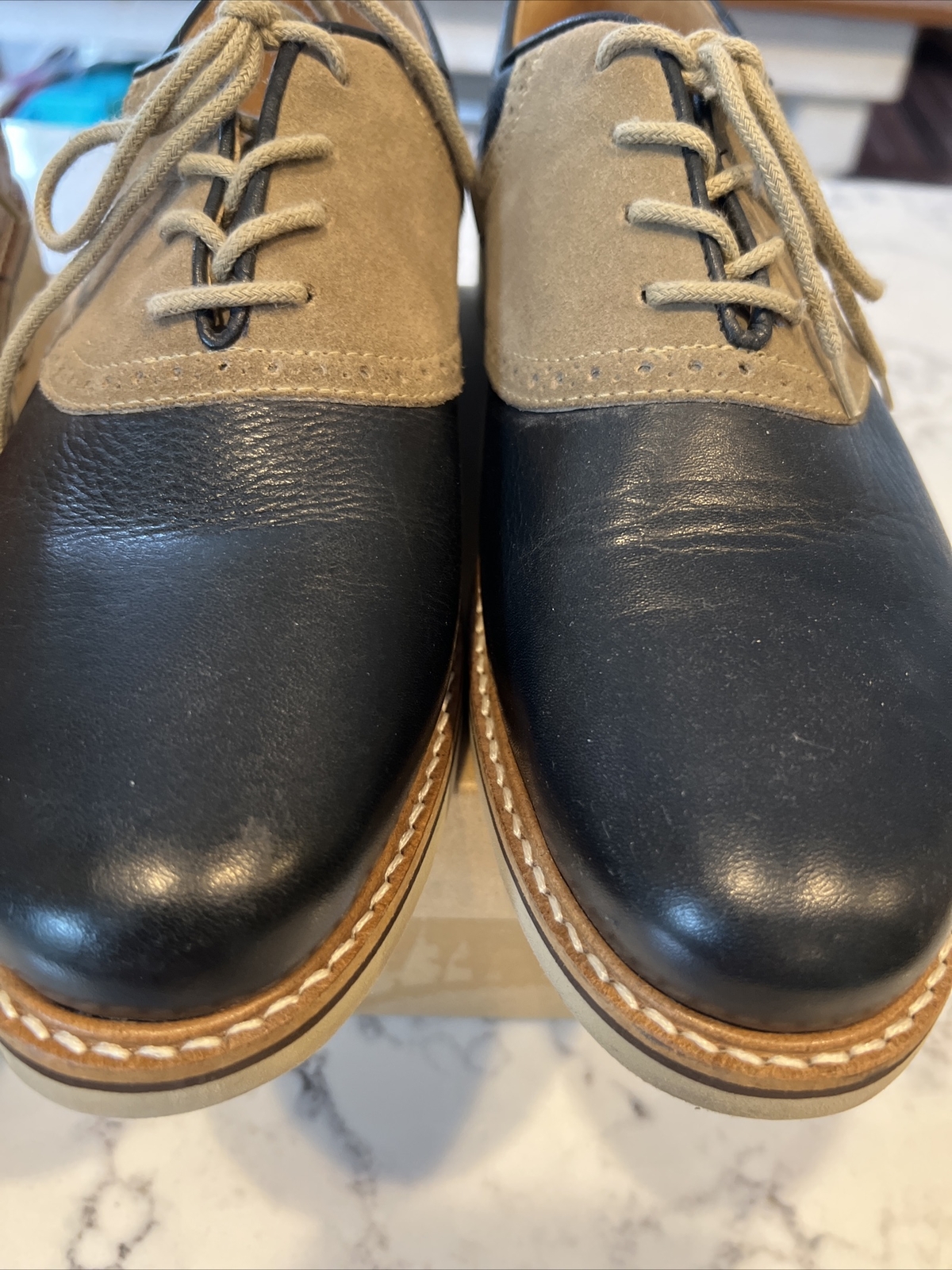 1901 Mens Saddle Up Oxford Lace Up Leather Shoes, Siz… - Gem