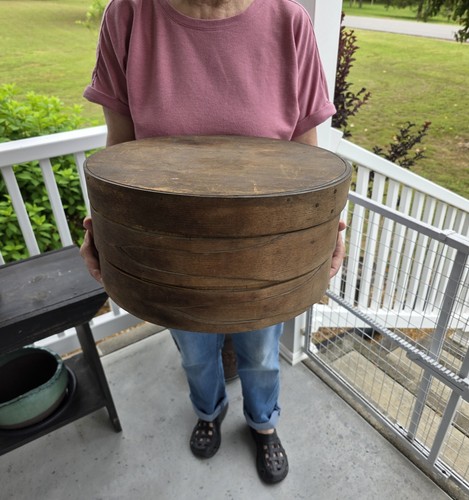 RARE - AMERICAN Early 19th C. Large PANTRY STORAGE BOX w/Original grain ...