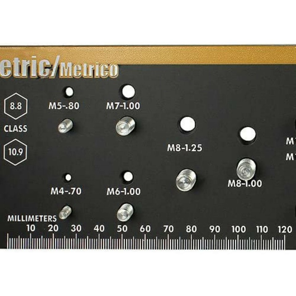 Nut Bolt Thread Checker Hole Gauge SAE Metric Garage Car Tractor ...