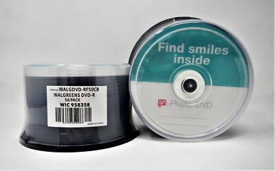 Walgreens DVD-R WALGDVD-RF50CB Blank Disc 50pk x 2 | eBay