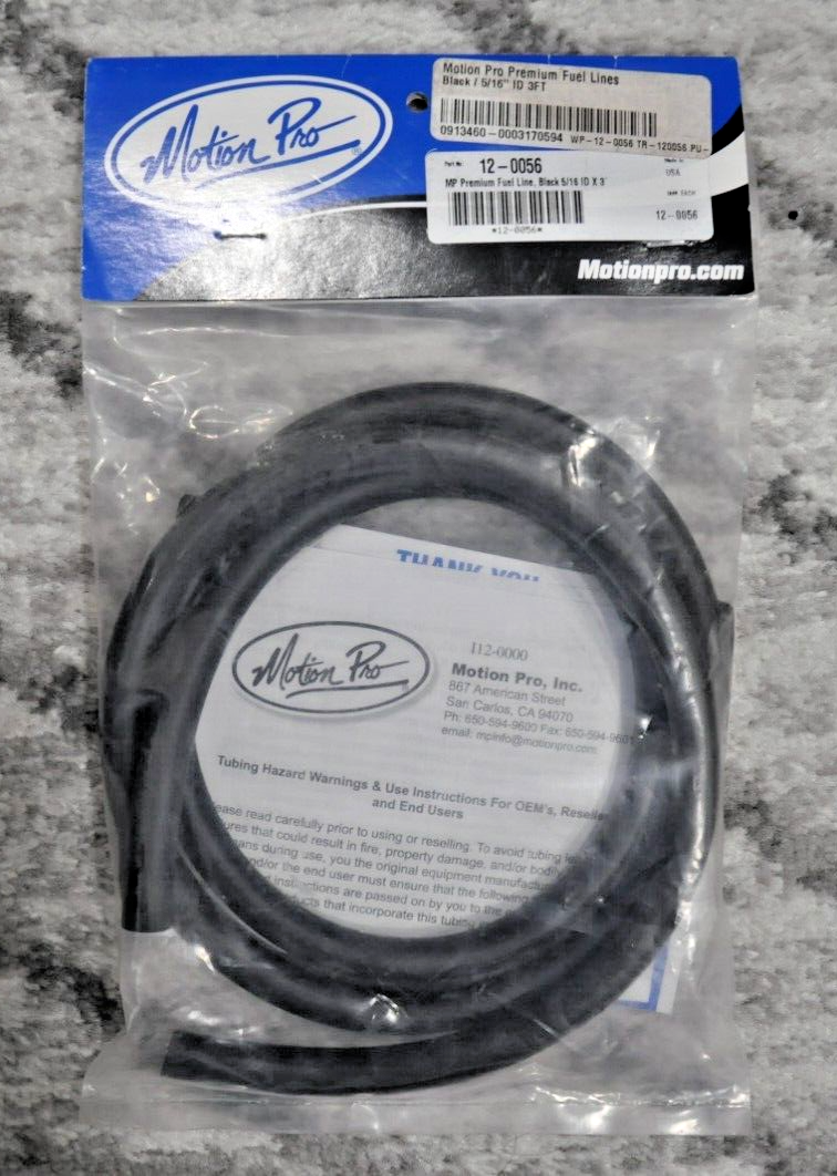 Motion Pro Fuel Line Premium 5/16" ID 3' Feet Black Motorcycle ATV 12 ...