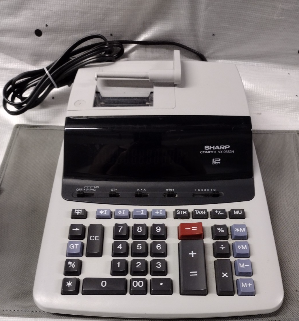 Sharp Compet VX-2652H 12 Digit Adding Machine with Printing Tape Option | eBay