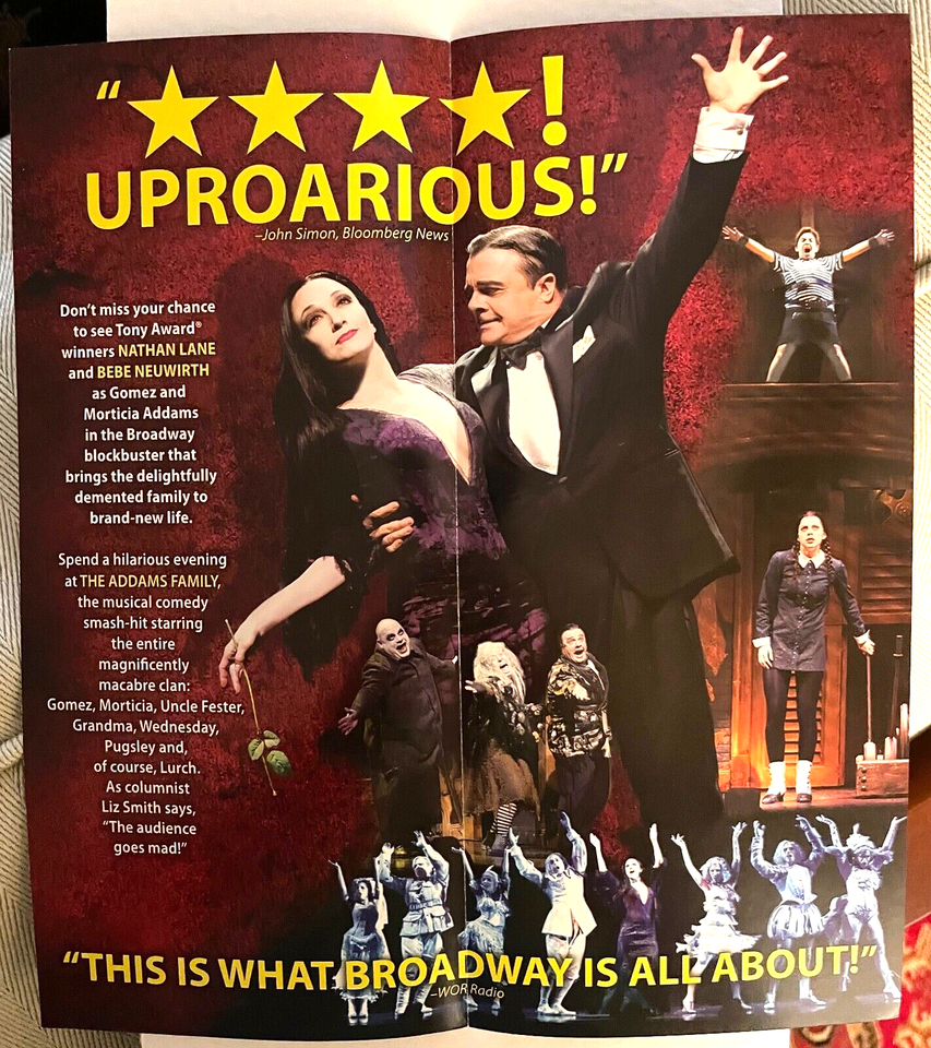 THE ADDAMS FAMILY the Broadway Musical / NATHAN LANE / BEBE NEUWIRTH ...