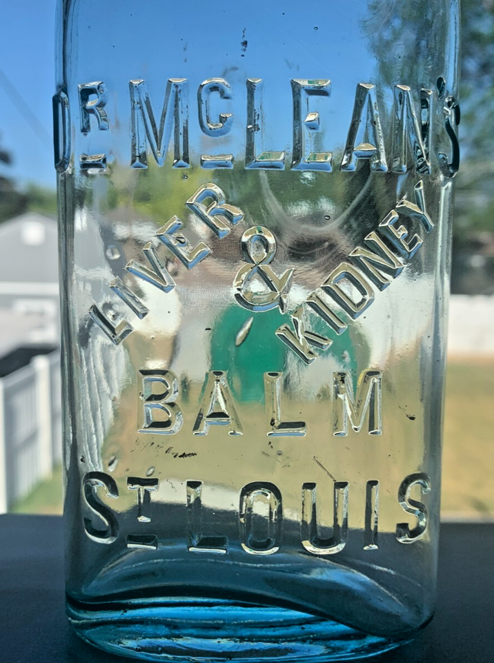 Old DR. McLEAN'S Liver & Kidney Balm St. Louis Mo. 9" BOTTLE | eBay