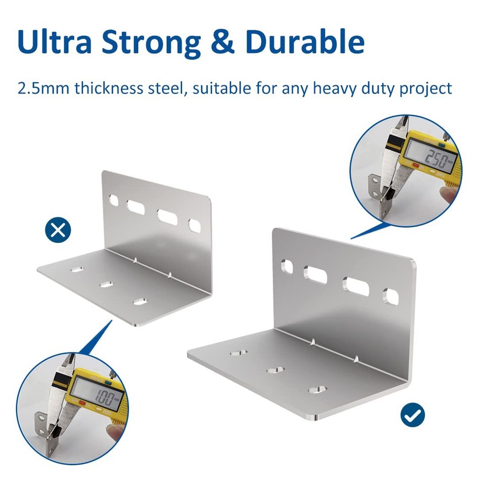 10pcs Heavy Duty L Bracket for #2576 Series Drawer Slides 90 Degree ...