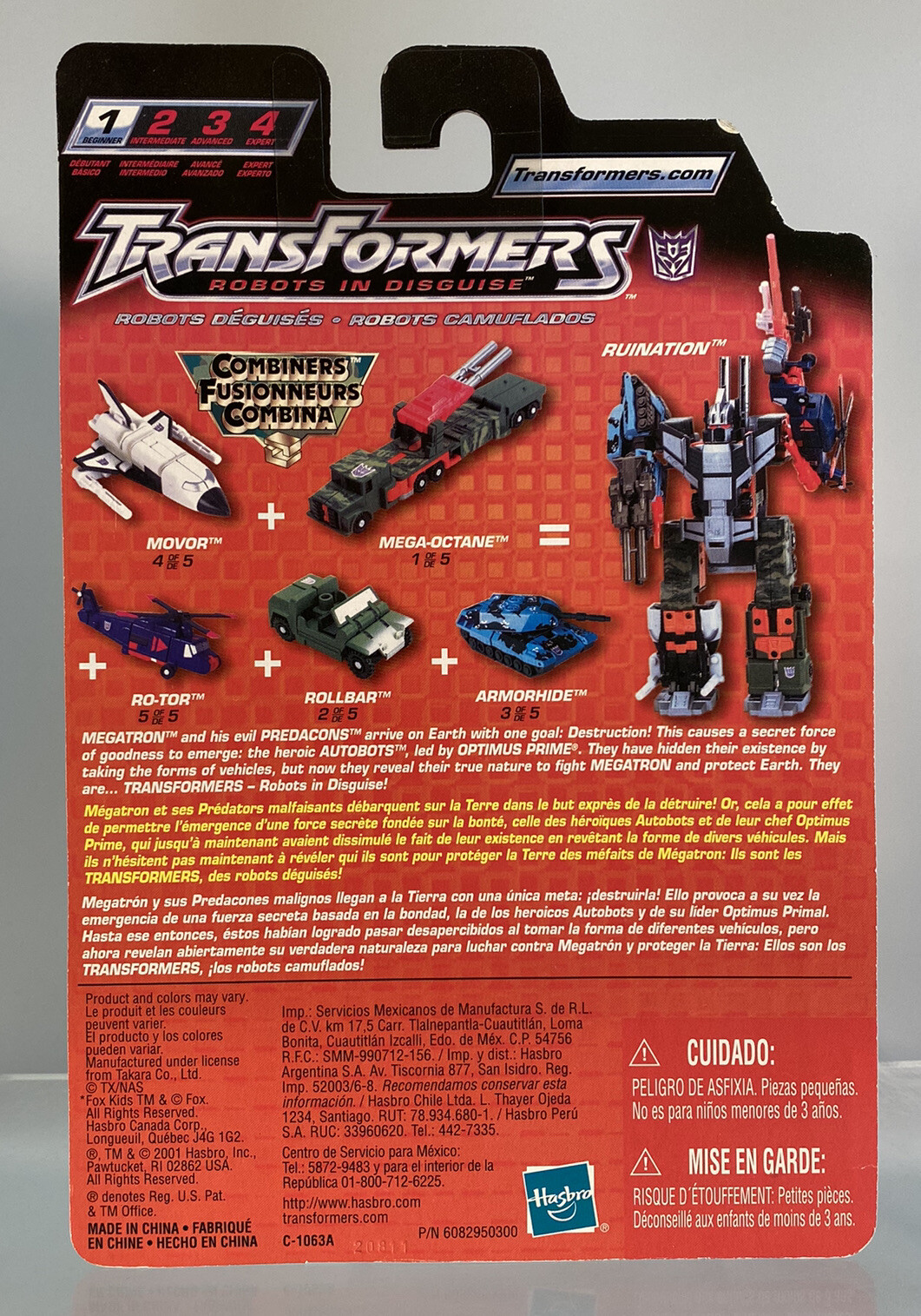 Vintage Transformers RID Combiners Ruination Card Back Package 2001 ...