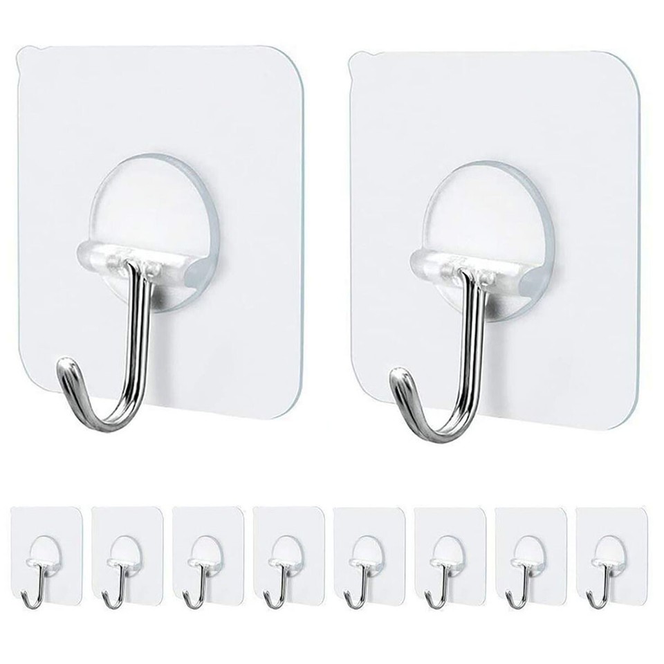 Van Der Linn 1~100 Self Adhesive Hook Strong Sticky Hooks Heavy Duty ...