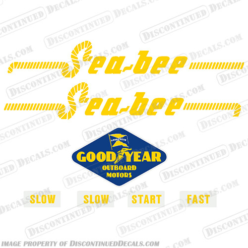 Fits Sea-Bee Goodyear 5hp 2G3 Outboard Motor Boat Engine Decals 1947 ...