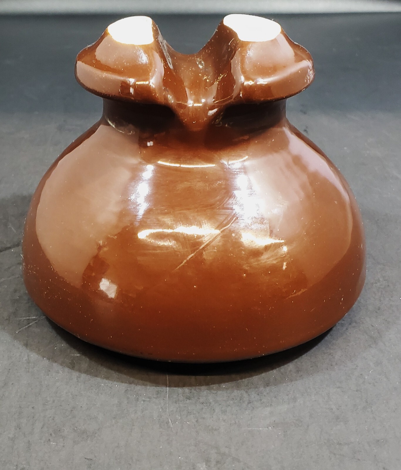 Victor Insulators Inc. Ceramic Insulator Brown Glazed Large 4" X 5 ...
