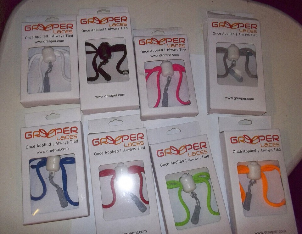 Greeper Sports Laces Multi Packs 2 or 4 - Once Applied, Always Tied ...
