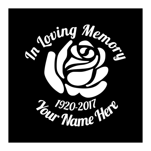 In Loving Memory Rose / Custom Vinyl Vehicle Memorial Decal Sticker 7 ...