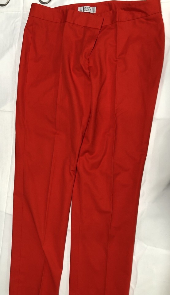 Kasper Pull On Pant 14 Petite Red $79 Stretch Travel Comfort Holidays ...