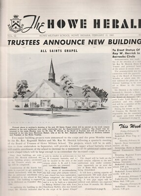 HOWE MILITARY SCHOOL, HOWE INDIANA-THE HOWE HERALD. 3 1960 ISSUES | eBay