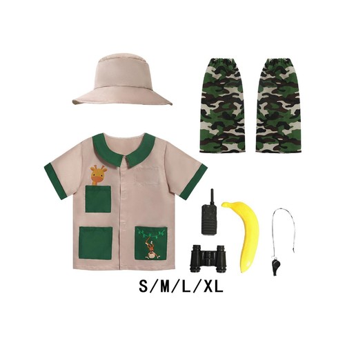 Kids Explorer Costume Set Dress up Zoo Jungle Vest for Outdoor Hiking ...
