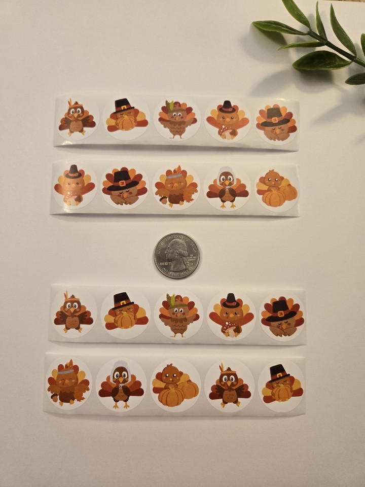20 Thanksgiving Stickers/Reward Stickers For Kids/Turkey Stickers/Fall ...