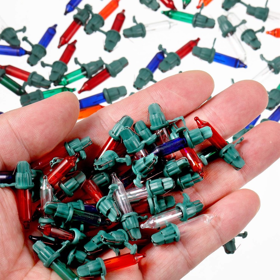 Mudder 100 Count Christmas Tree Lights Replacement Bulbs Mini ...