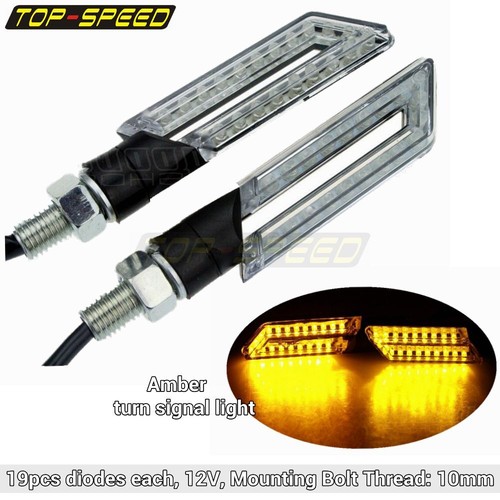 10mm 12V Motorcycle 19 LED Bulb Amber Turn Signal Indicator Blinker ...