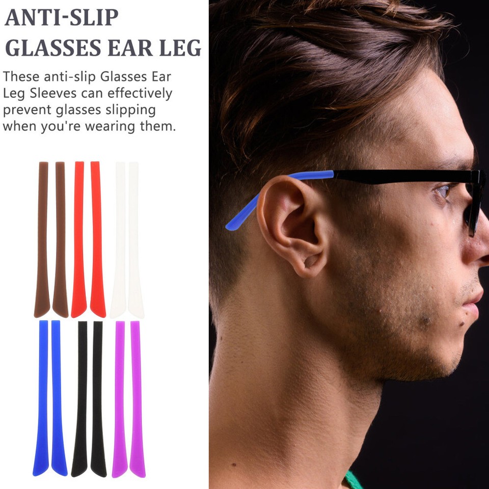 12 Pairs Silicone Eyeglasses Temple Tips Anti Eyeglass Ear Cushions Ear ...