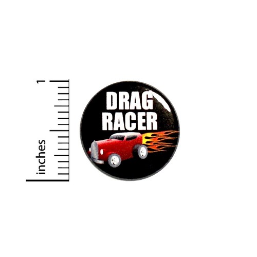Vintage 50s Style Pin Button Greaser Cool Rad Drag Racer Drag Racing 1 ...