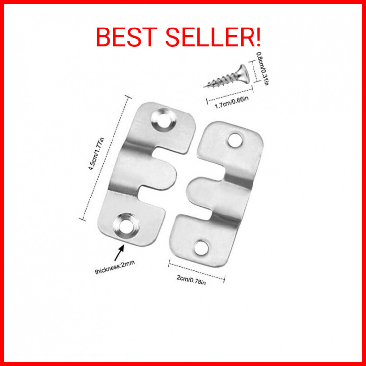 12pcs Flush Mount Bracket, 45x20mm Interlocking Picture Frame Hook ...