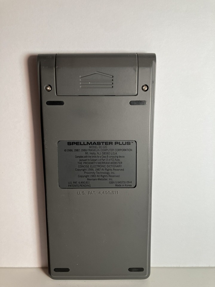FRANKLIN COMPUTER SPELLMASTER PLUS SC-120 ELECTRONIC SPELLER ...