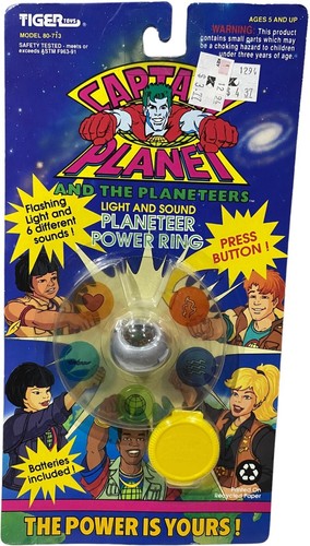 Captain Planet Planeteer Power Ring Silver Version NEW Vintage 1991 ...