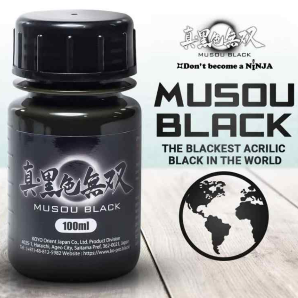 MUSOU BLACK PAINT Acrylic Paint 1L Bottle plastic models various models ...