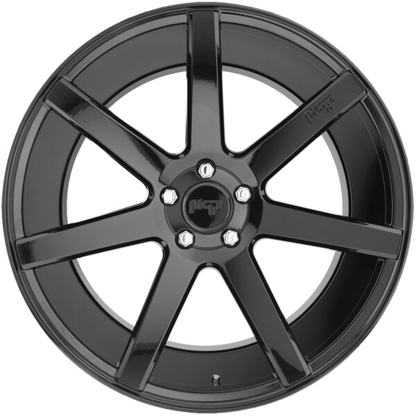 (Set of 4) Staggered Niche M168 Verona 20" 5x114.3 +35mm Gloss Black ...