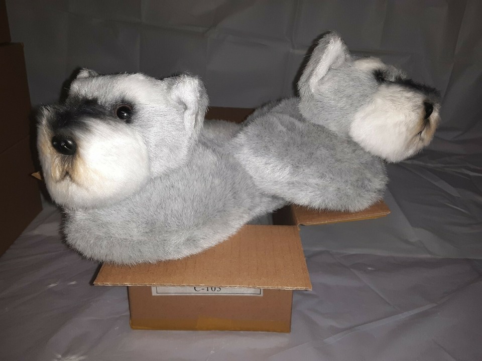 Animal Planet Kids SCHNAUZER DOG Slippers Shoes,one size,Boys Girls ...