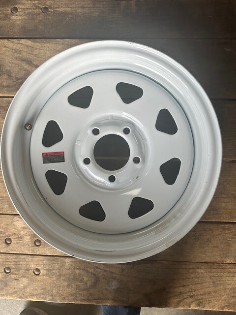 15" trailer rim 5 lug 4.5" bolt pattern 15 inch White trailer wheel ...