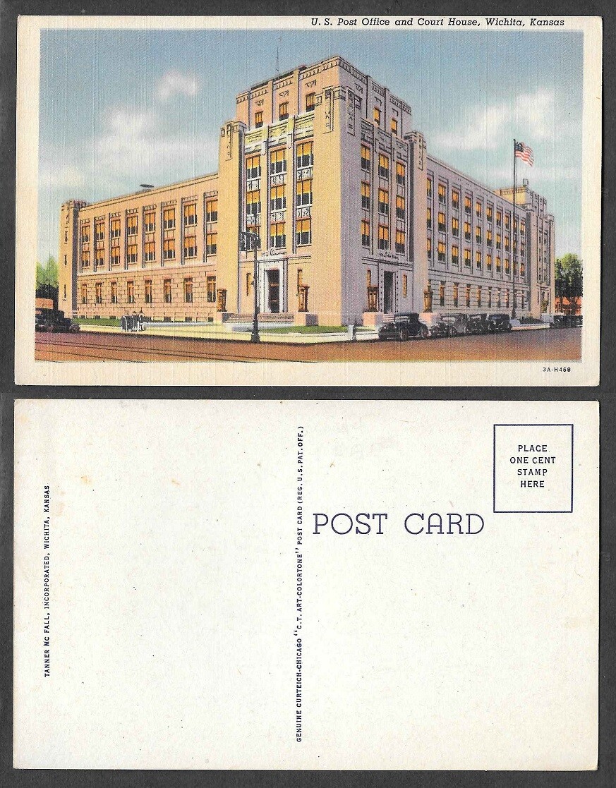 Old Kansas Postcard - Wichita - Post Office and Court House | eBay UK