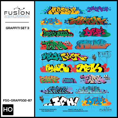 HO Scale Graffiti Decal Set 3 | eBay