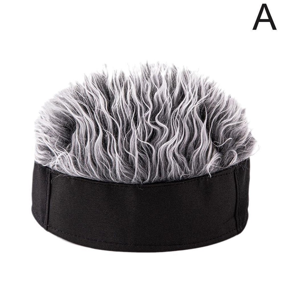 Hip Hop Beanie Hat With Spiked Fake Hair For Men Women Wig Retro Cap ...