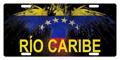Venezuela Flag License Plate Patriotic Eagle Emblem Río Caribe | eBay