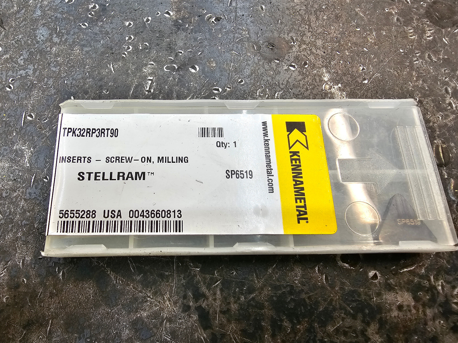 Qty 1 Kennametal TPK TPK32RP3RT90 5655288 SP6519 grade carbide inserts ...