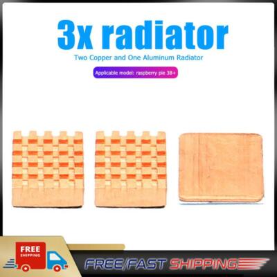 3pcs Copper Heatsink for Raspberry Pi 3B+/3B/2B CPU Memory Chip Cooling ...