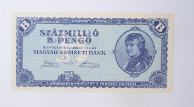 CrazieM World Bank Note - 1946 Hungary 100,000,000 Pengo - Collection ...